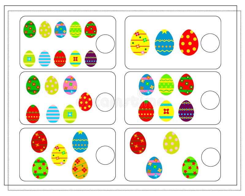 A Math Game for Kids. Count the Easter Eggs Stock Vector - Illustration ...