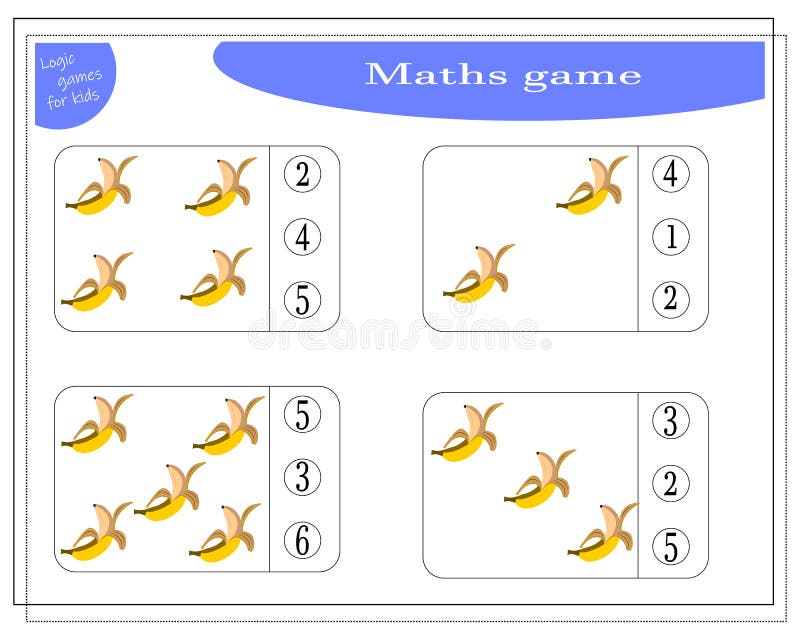 A Math Game for Kids. Count How Many of Them There are. Stock Vector ...