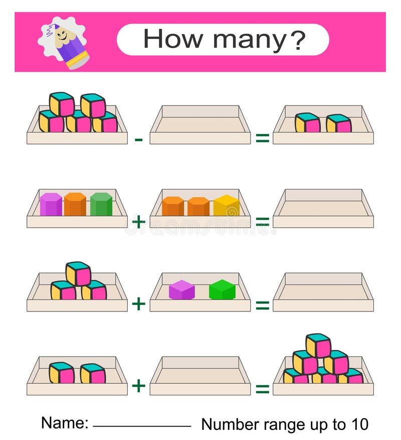 Math Game for Children. Preschool Worksheet Activity. Attention Tasks ...