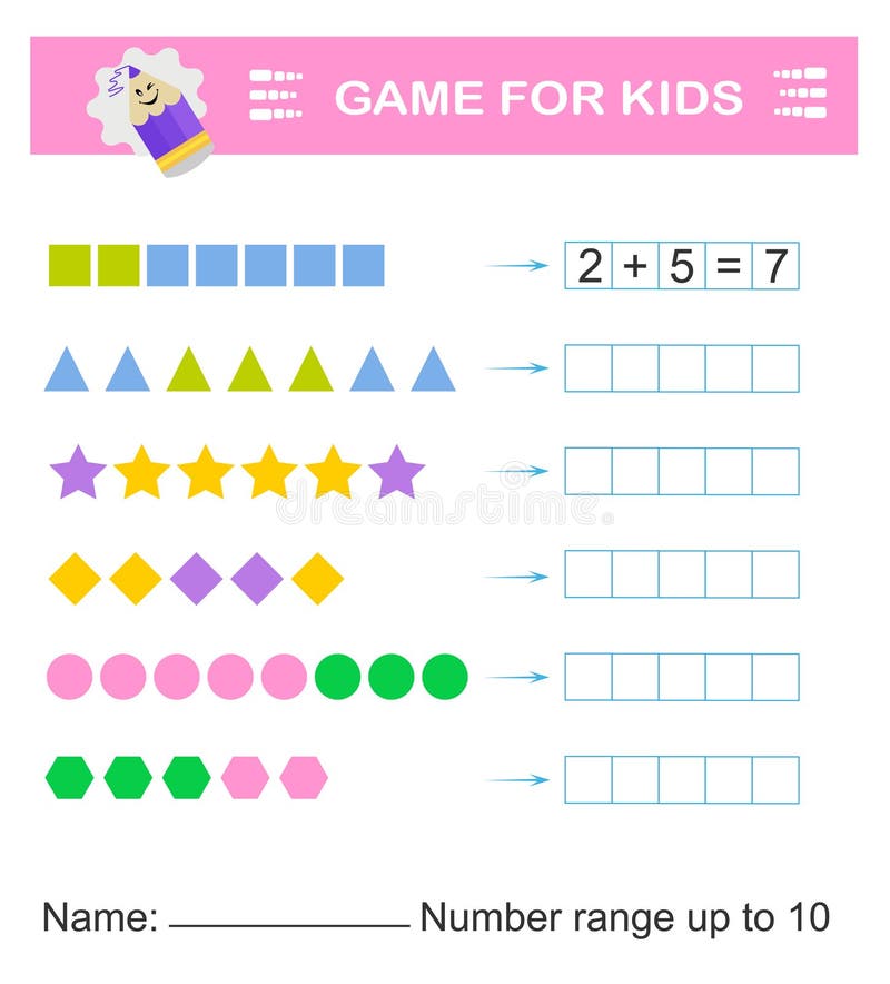 Math Game for Kids. Preschool Worksheet Activity. Printable Worksheet ...