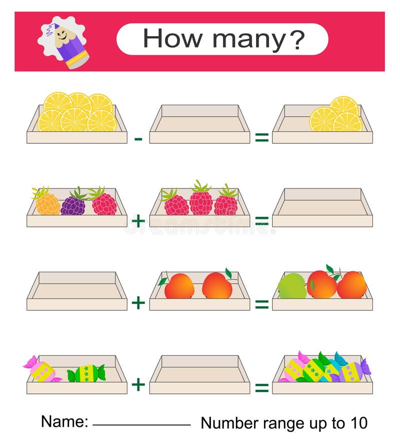 Math Game for Kids. Preschool Worksheet Activity. Printable Worksheet ...