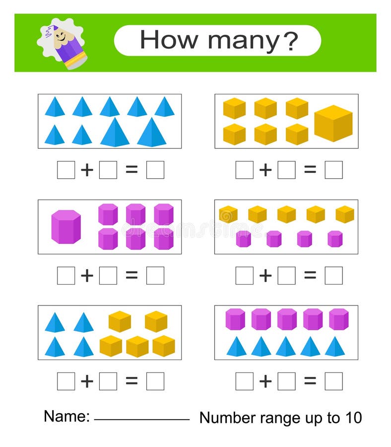 Math Game for Kids. Preschool Worksheet Activity Stock Vector ...