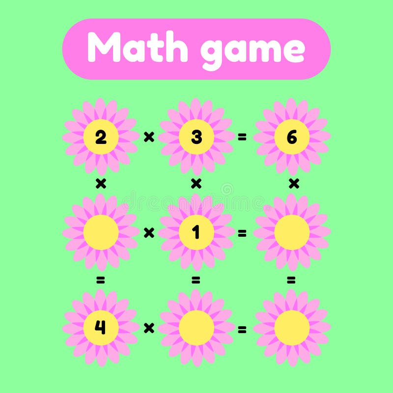 Pink Multiplication Square Poster Stock Vector - Illustration of pink ...