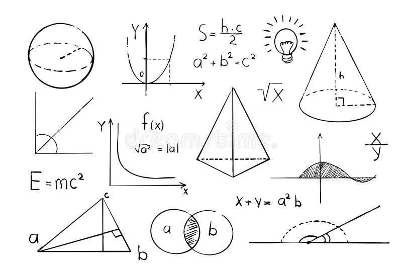 Math Geometry Graph and Shapes on Blackboard Background. Set Science ... Math Geometry Graph and Shapes on Blackboard Background. Set Science ...