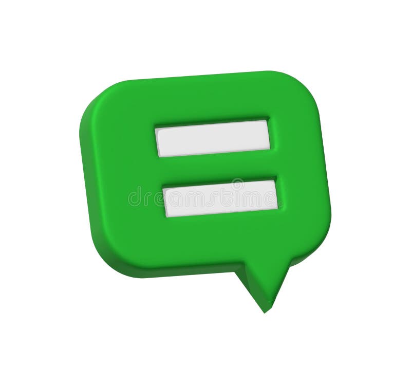 Math Green Equals 3D Icon. White Arithmetic Equals Sign on Green Round ...