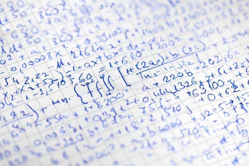 Math Handwriting in Notebook Closeup Stock Photo - Image of business ...