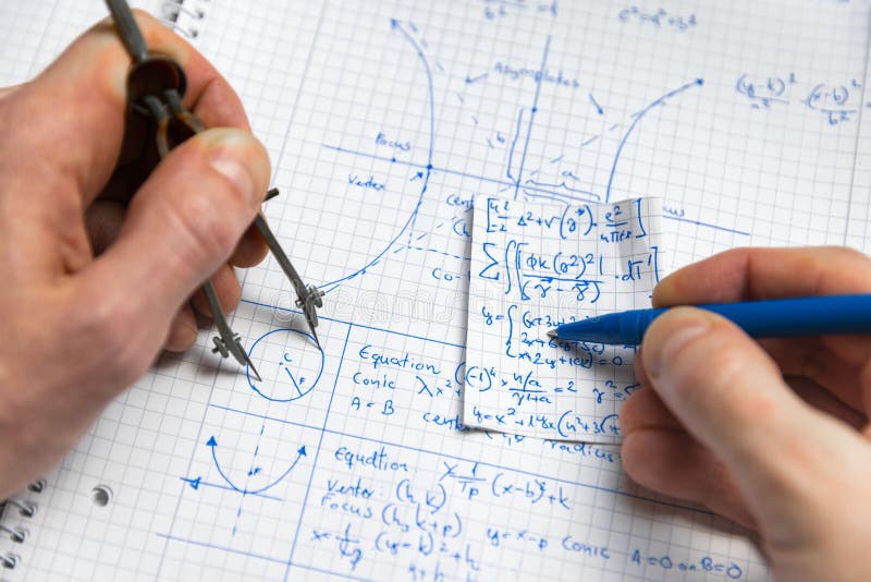 Math Handwriting in Notebook Closeup Stock Image - Image of lesson ...