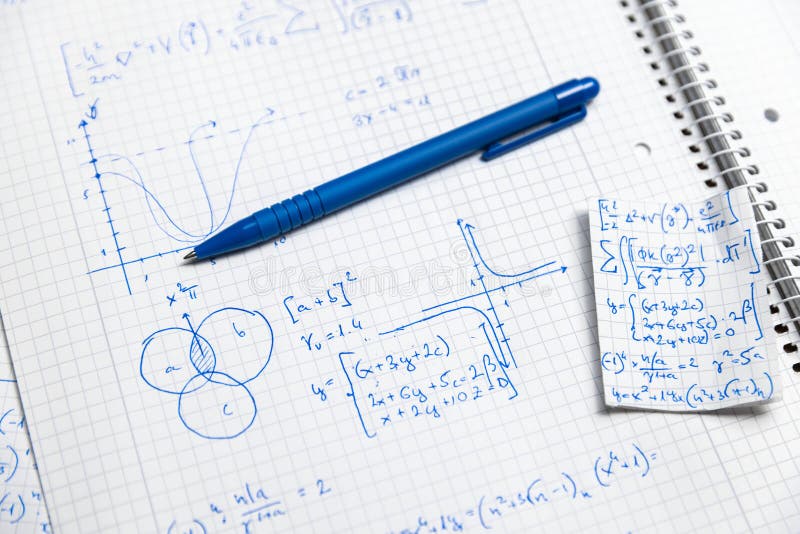 Math Handwriting in Notebook Closeup Stock Image - Image of lesson ...