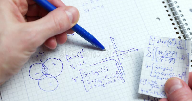 Math Handwriting in Notebook Closeup Stock Footage - Video of finals ...