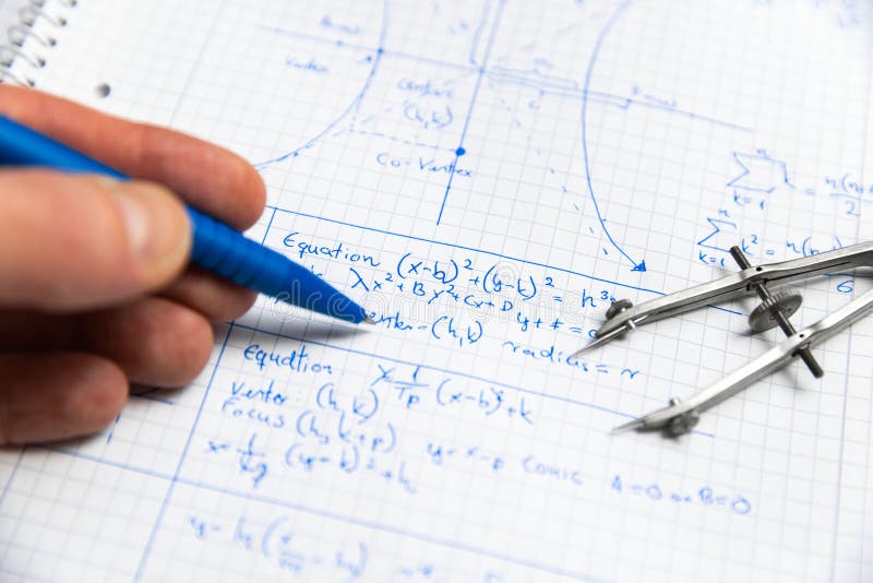 Math Handwriting in Notebook Closeup Stock Photo - Image of physics ...