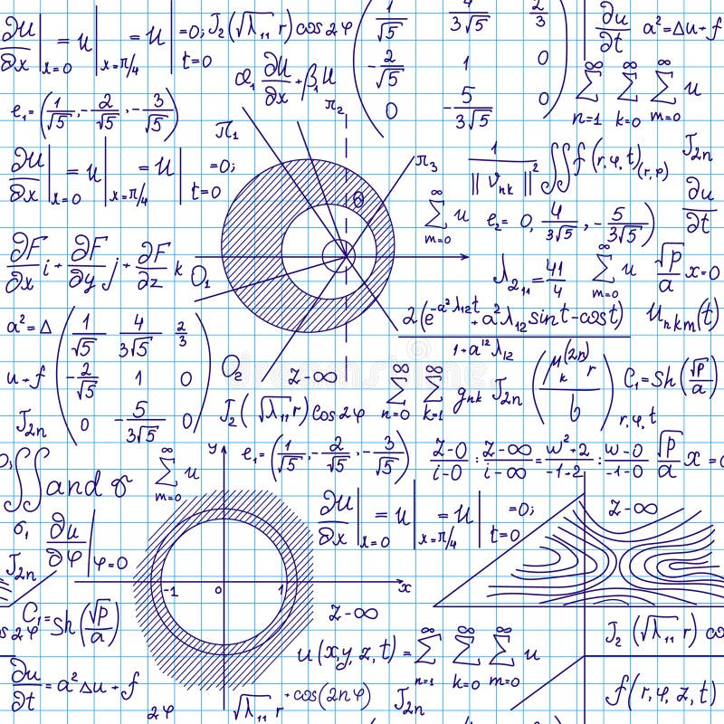 Math Handwritten Educational Vector Seamless Pattern with Formulas ... Math Handwritten Educational Vector Seamless Pattern with Formulas ...