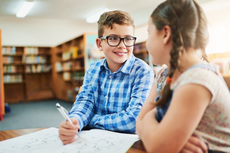 Math, Happy Kids or Students Writing in School for Education, Child ...