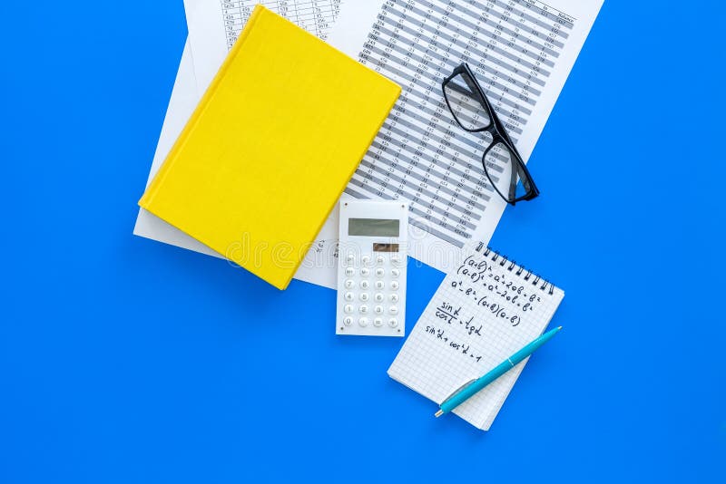 Math Homework. Math Textbook or Tutorial Near Sheet with Numbers ...