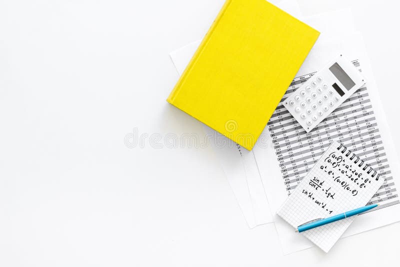 Math Homework. Math Textbook or Tutorial Near Sheet with Numbers ...