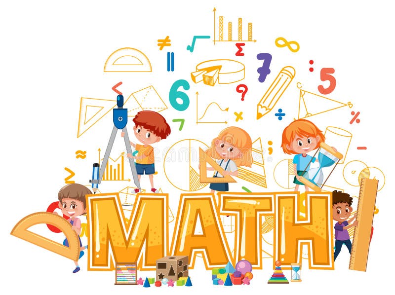 Math Icon with Kids and Math Tools Stock Vector - Illustration of tools ...