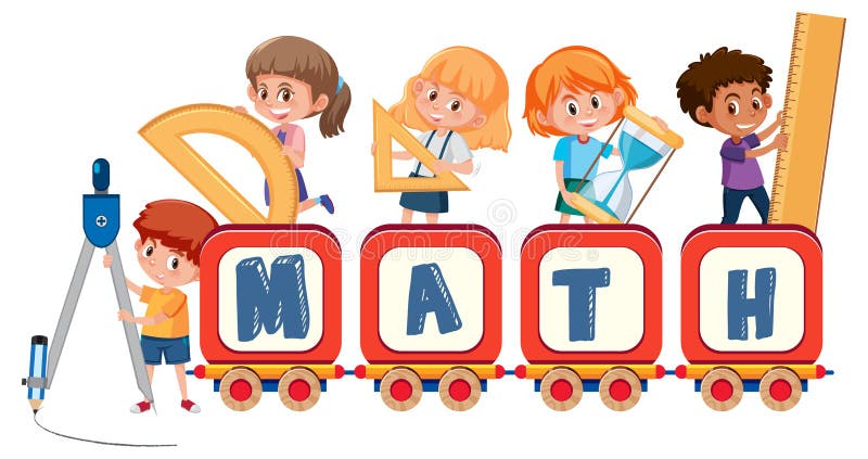 Math Icon with Kids and Math Tools Stock Vector - Illustration of ...