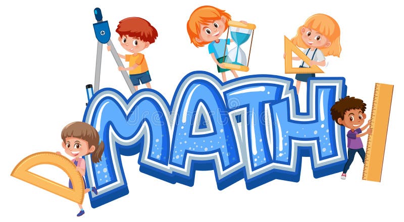 Math Icon with Kids and Math Tools Stock Vector - Illustration of ...