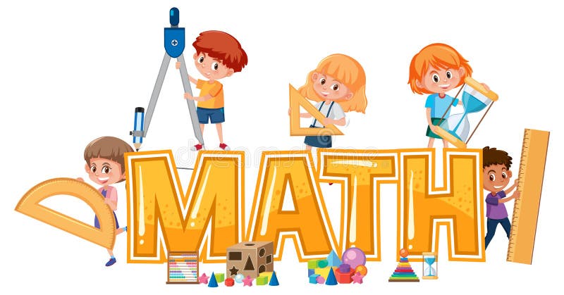 Math Icon with Kids and Math Tools Stock Vector - Illustration of maths ...