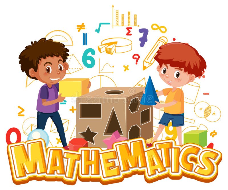 Math Icon with Kids and Math Tools Stock Vector - Illustration of ...