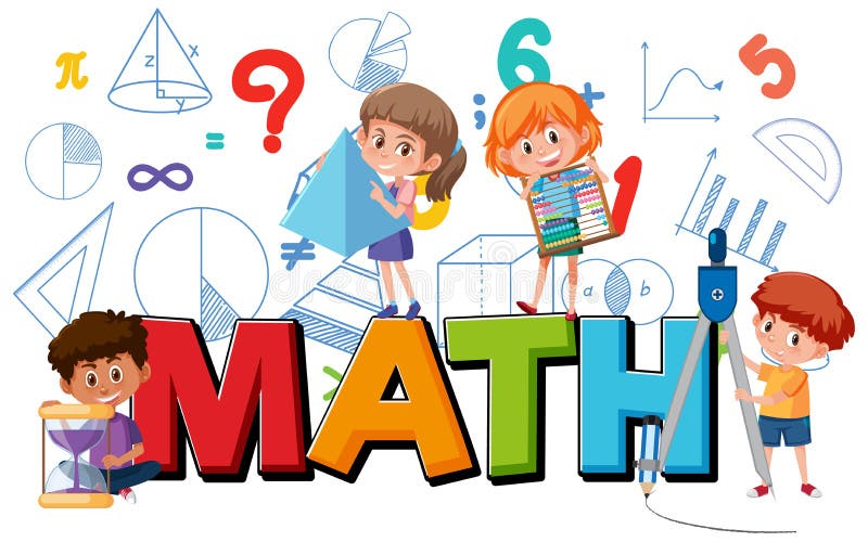 Math Icon with Kids and Math Tools Stock Vector - Illustration of ...