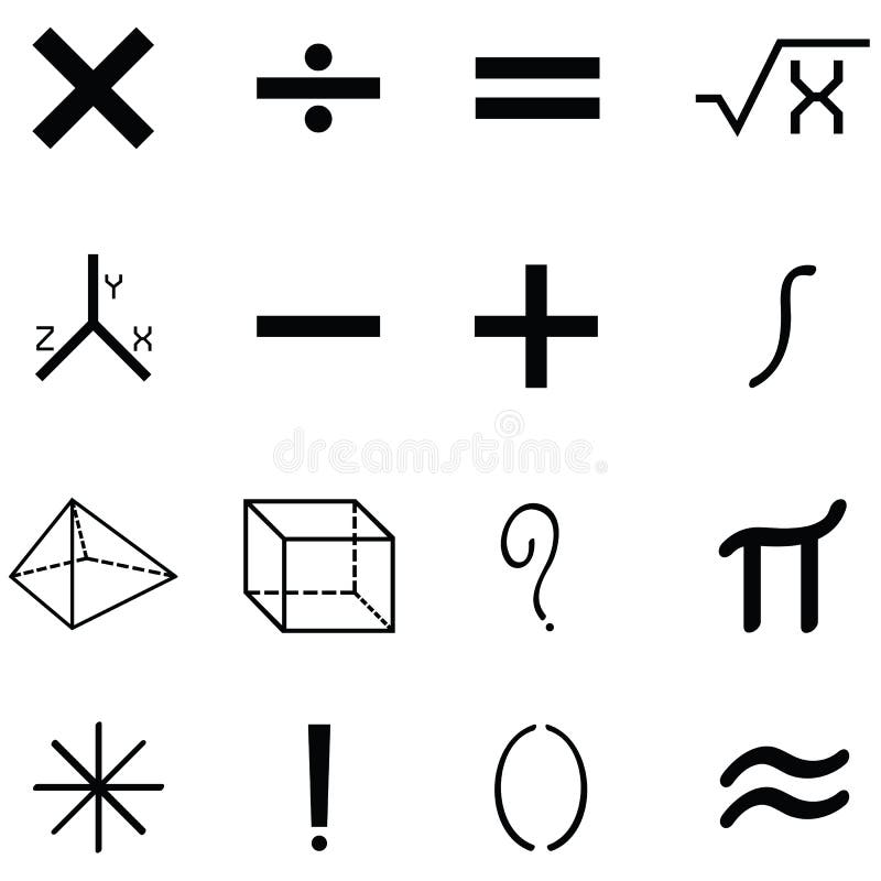 Math icon set stock vector. Illustration of algebra - 120567980