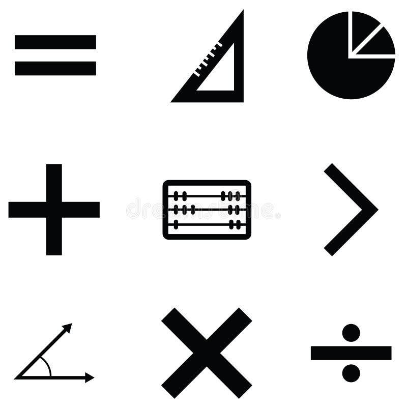 Math icon set stock vector. Illustration of mathematical - 120568026
