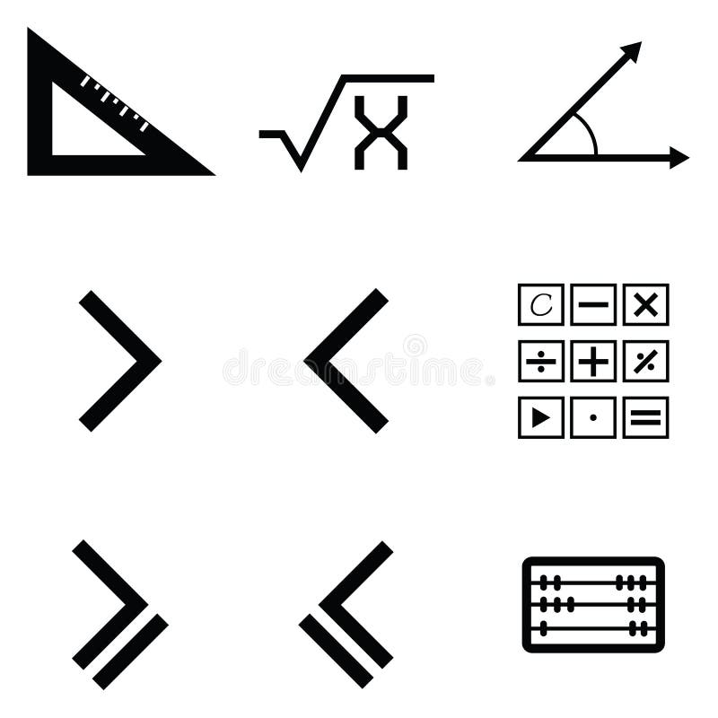 Math icon set stock vector. Illustration of square, sign - 120568045