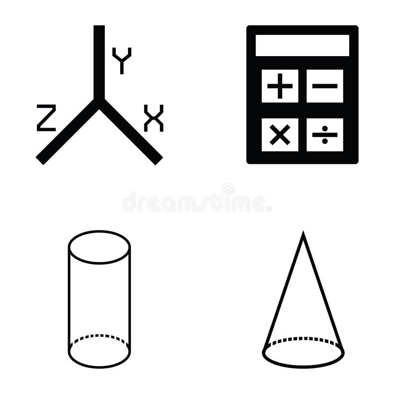Math icon set stock vector. Illustration of square, sign - 120568045