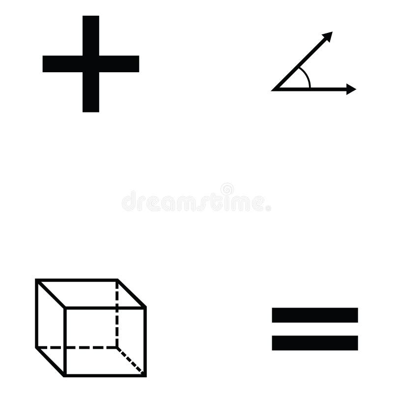 Math icon set stock vector. Illustration of sign, square - 120568044