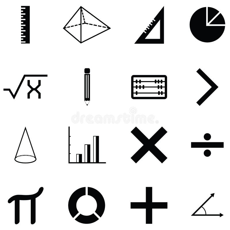 Math icon set stock vector. Illustration of square, sign - 120568045