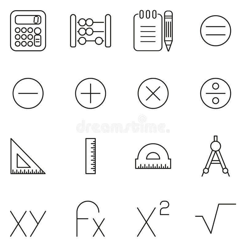 Math Icons Freehand stock vector. Illustration of flat - 118710557
