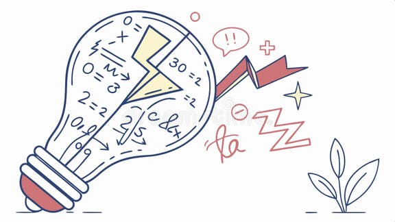 Math Ideas Illuminate Lightbulb with Equations, Logic, Problemsolving ...
