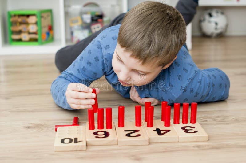 Math Kids Counting Puzzle for Kids. Stock Image - Image of number ...