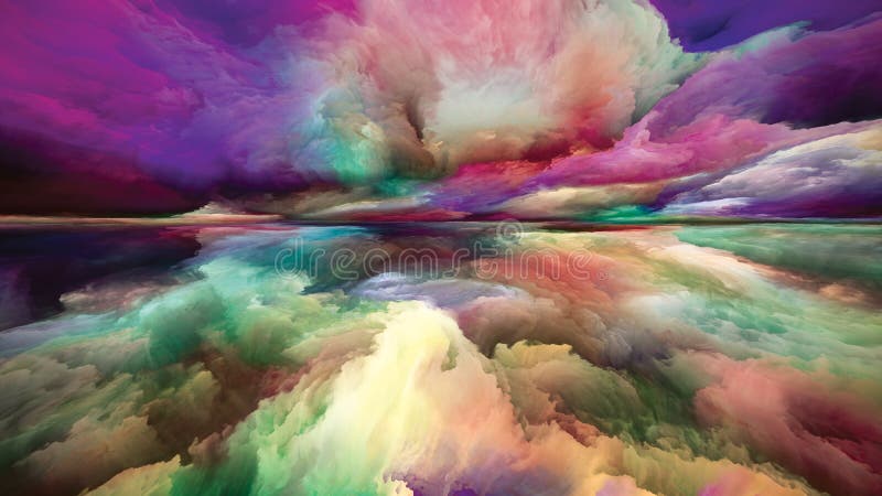Colorful Land and Sky stock illustration. Illustration of palette ...