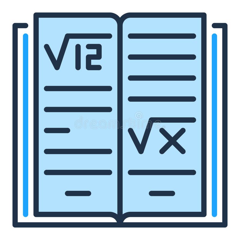 Math Learning Book Vector Mathematics Education Concept Colored Icon ...