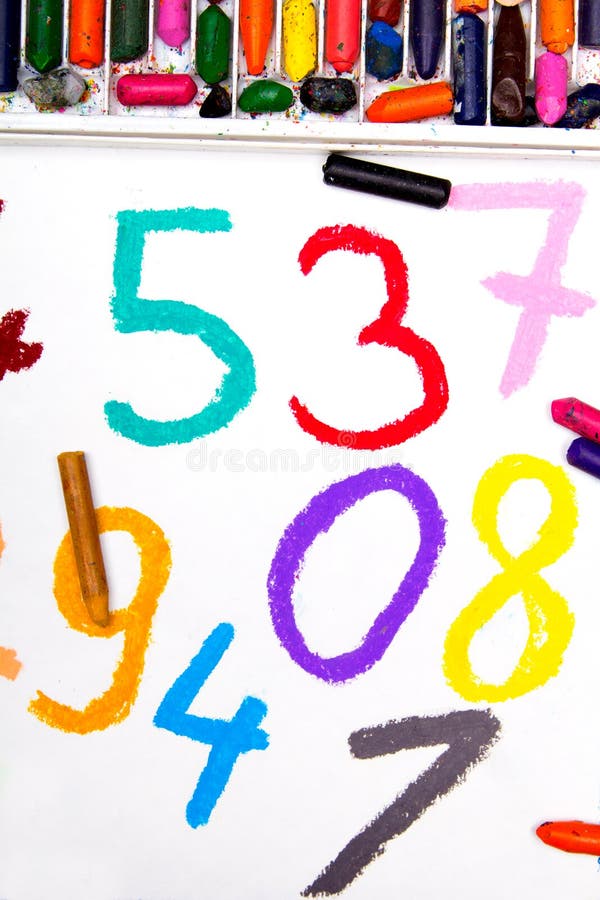 Math Lesson with Colorful Numbers Stock Photo - Image of paper, eight ...