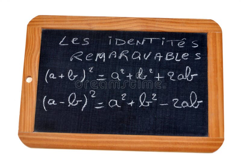 Math Lesson on a School Slate Stock Image - Image of lesson, math ...