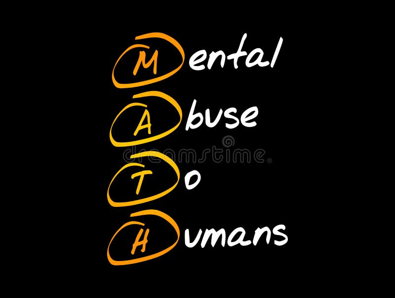 MATH - Mental Abuse To Humans, Acronym Stock Illustration ...