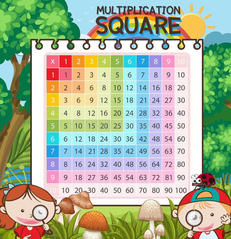 Math Multiplication Square Unicorn Theme Stock Vector - Illustration of multiply, calculation ...