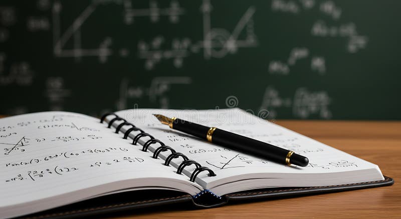 Math Notebook and Pen stock illustration. Illustration of classroom ...