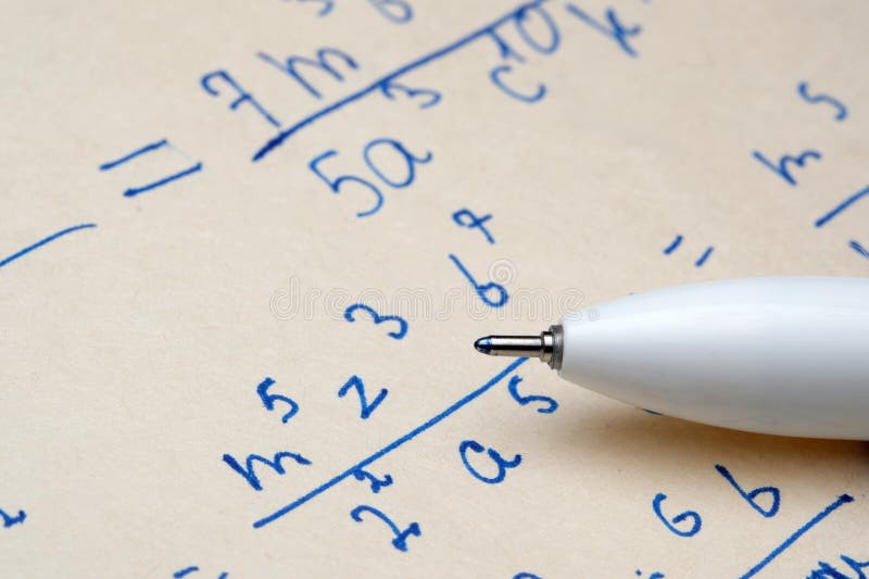 Math Notes from Study Session Stock Image - Image of equations, numbers ...