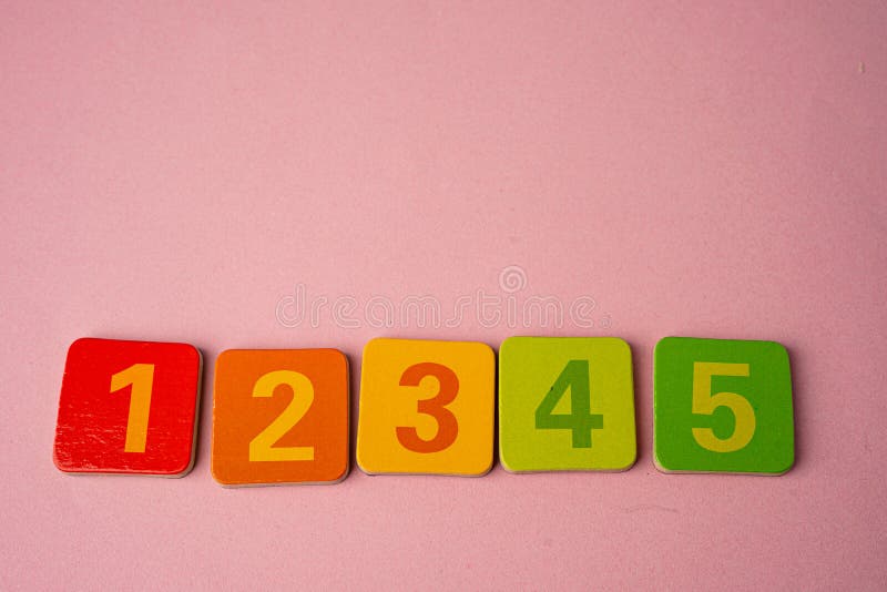 Math Number Colorful on Pink Background, Education Study Mathematics ...