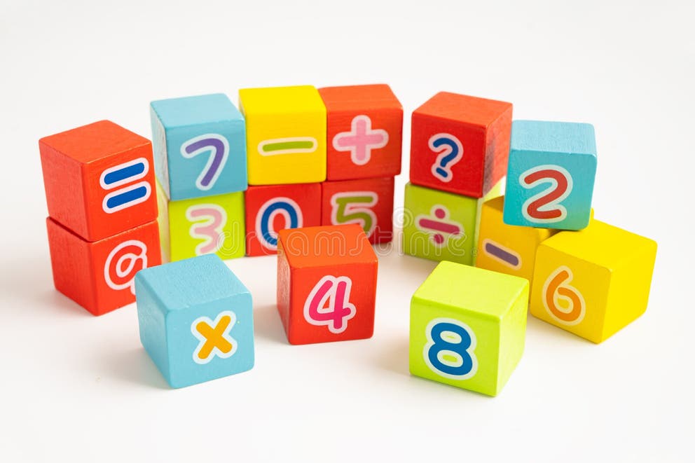 Math Number Colorful on White Background, Education Study Mathematics ...