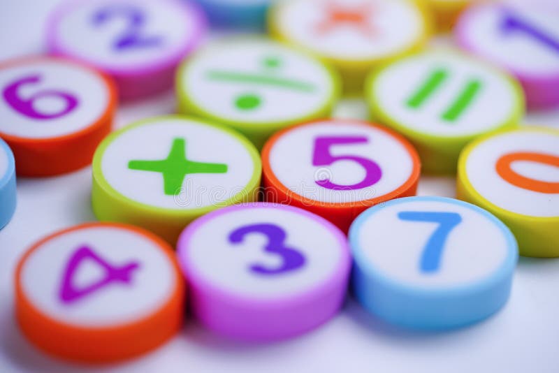Math Number Colorful on White Background : Education Study Mathematics ...