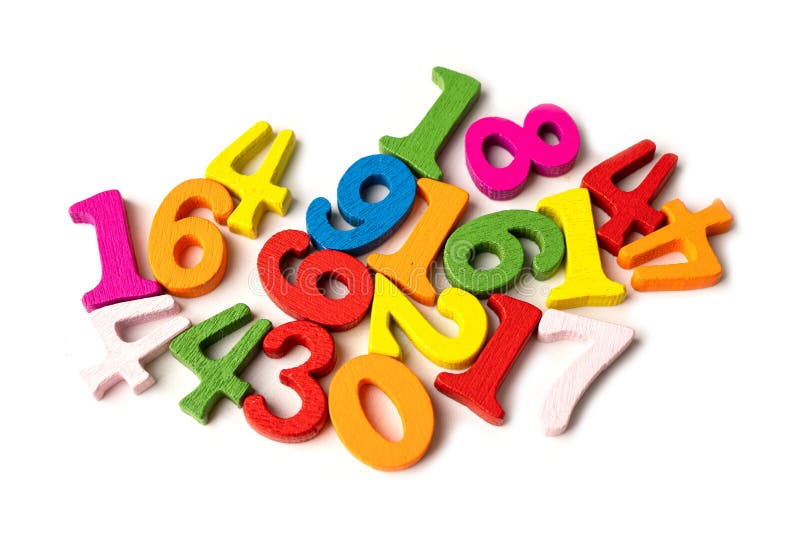 Math Number Colorful on White Background, Education Study Mathematics ...