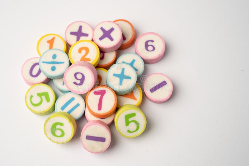 Math Number Colorful on White Background : Education Study Mathematics ...