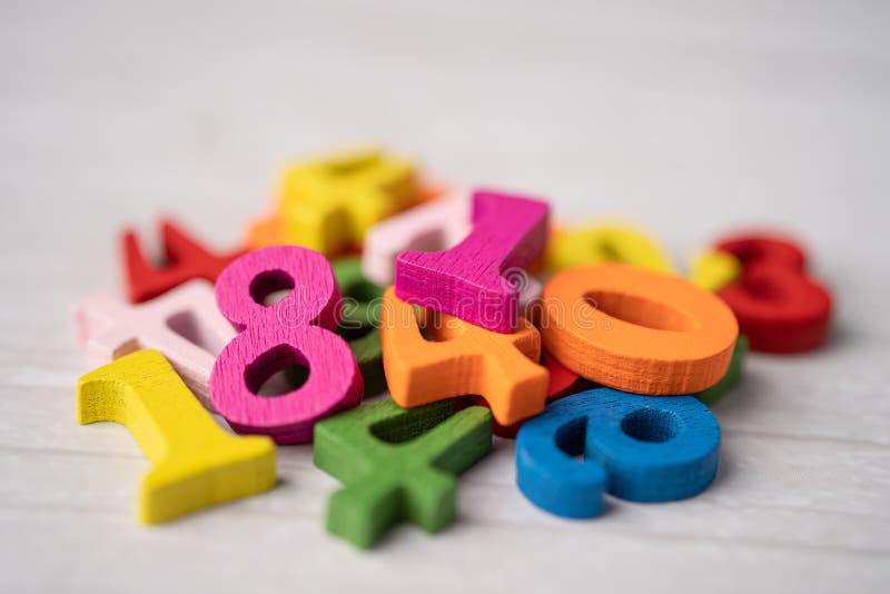 Math Number Colorful on White Background, Education Study Mathematics ...