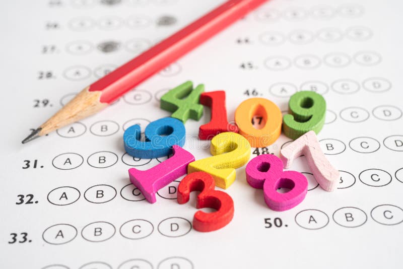 Math Number and Pencil on Answer Sheet, Education Study Mathematic ...