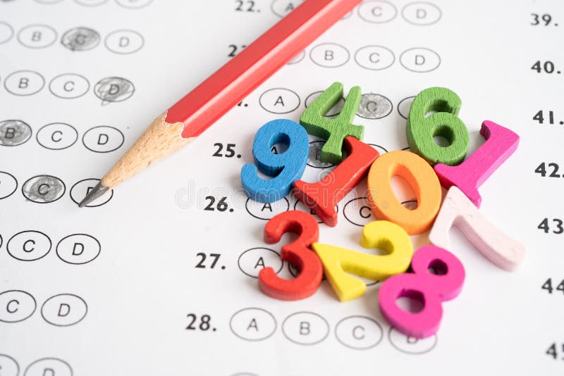 Math Number and Pencil on Answer Sheet, Education Study Mathematic ...