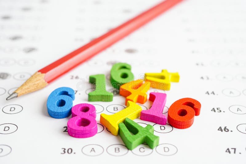 Math Number with Pencil on Answer Sheet Test Choice for Learning ...
